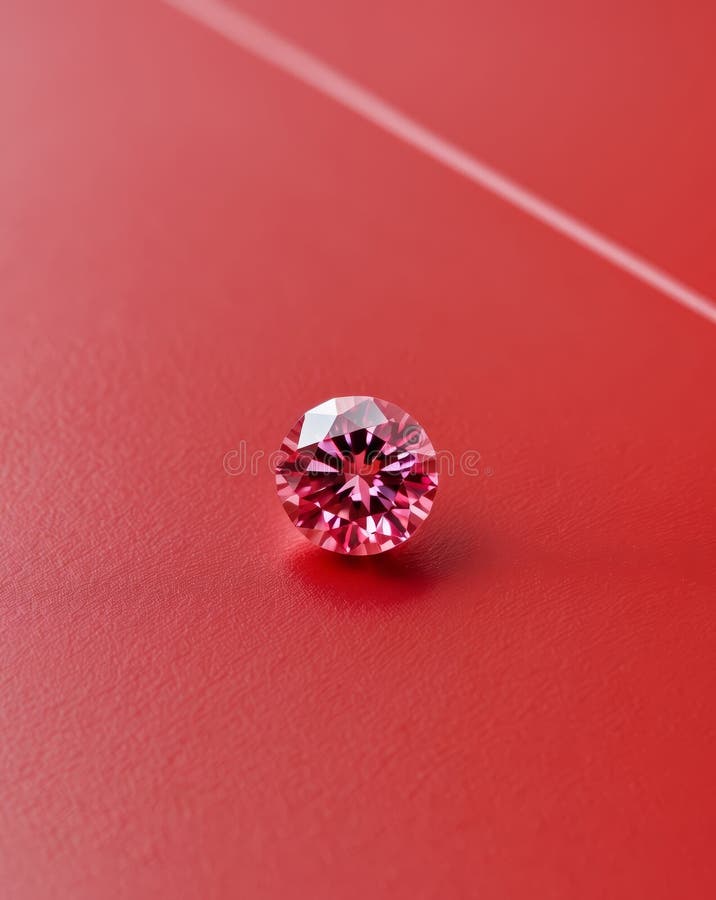 A Pink Diamond is Sitting on a Red Surface Stock Photo - Image of pink ...