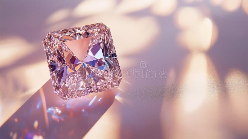 A Pink Diamond is on a Table Stock Illustration - Illustration of ...