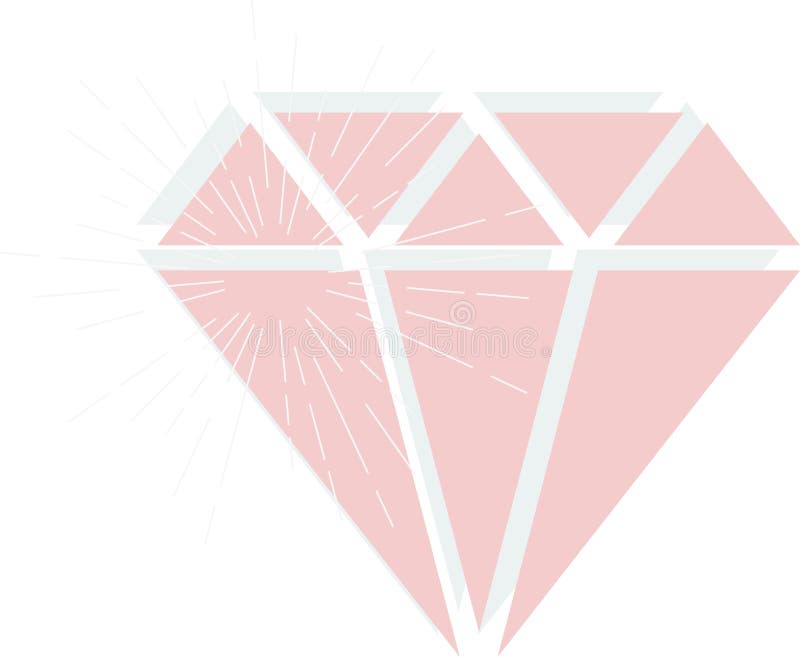 Pink Diamond Vector on a White Background Stock Illustration ...