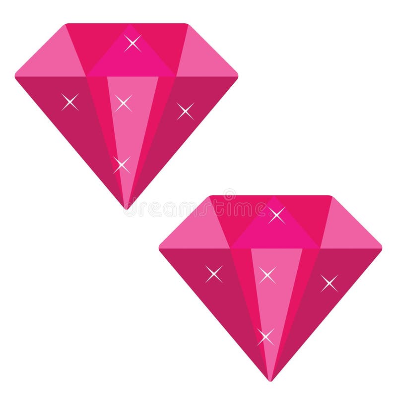 Pink diamonds, icon stock vector. Illustration of graphic - 261384555