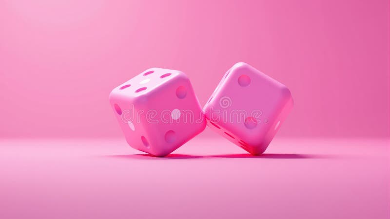 Pink Dice Against Pink Background Stock Photo - Image of isometric ...
