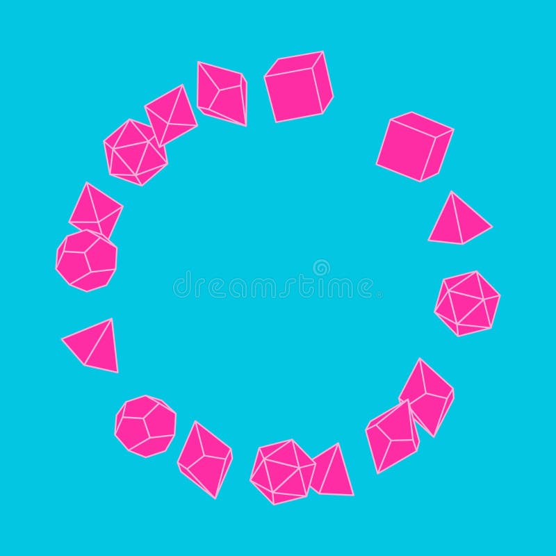 Pink Dice Frame in Round Shape, Hand Drawn Vector Stock Vector ...