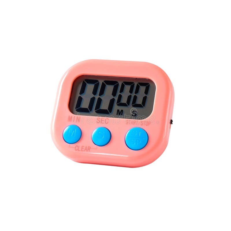 Pink Digital Electronic Stopwatch on a White Stock Image - Image of ...