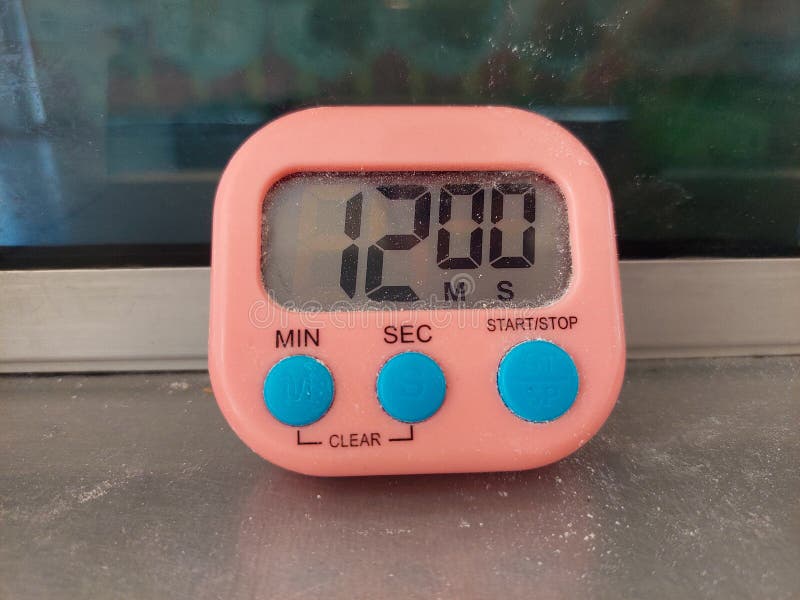 Pink Digital Kitchen Timer Set for 1200. Stock Image - Image of chef ...