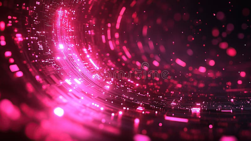 Pink Digital Vortex, Glowing Particles, Dark Background, Abstract ...