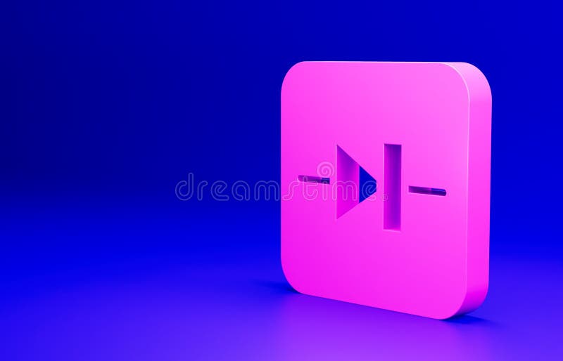 Pink Diode in Electronic Circuit Icon Isolated on Blue Background ...