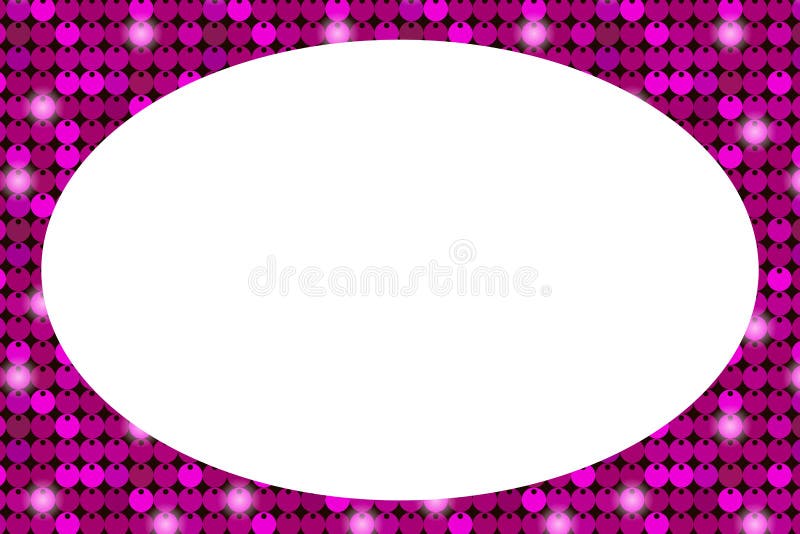 Pink Disco Frame on White Background with Decorated Design Borders ...