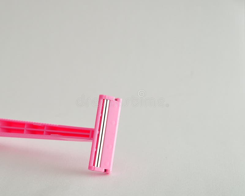 Pink Disposable Woman Razor on White Background Close Up. Hair Removing ...