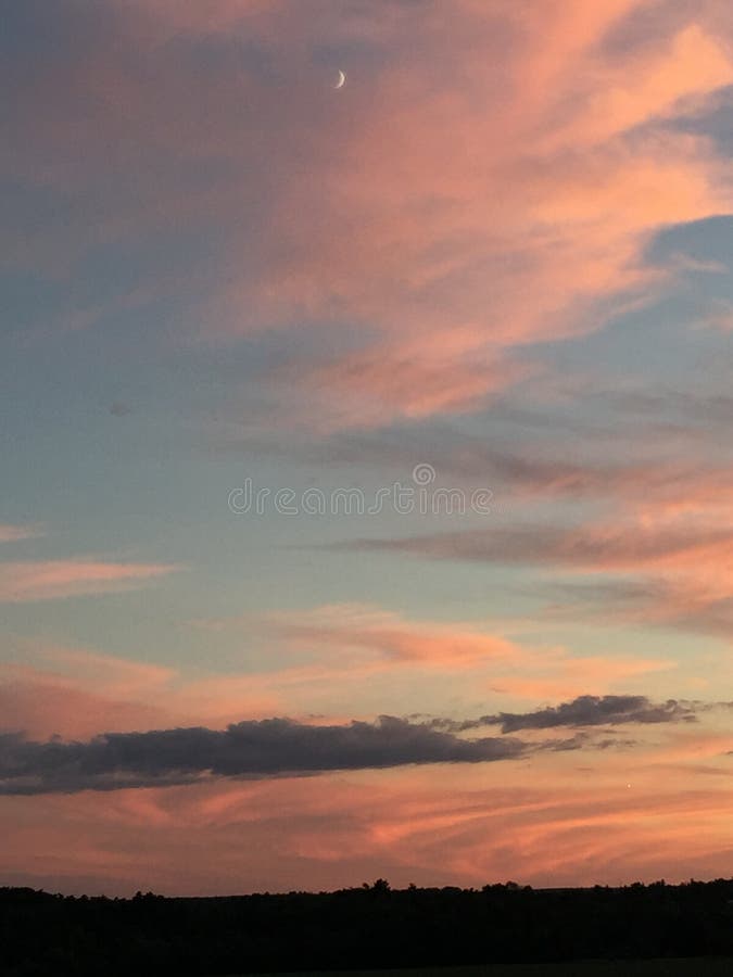 Distant Summer sunset stock image. Image of nice, summer - 76576373