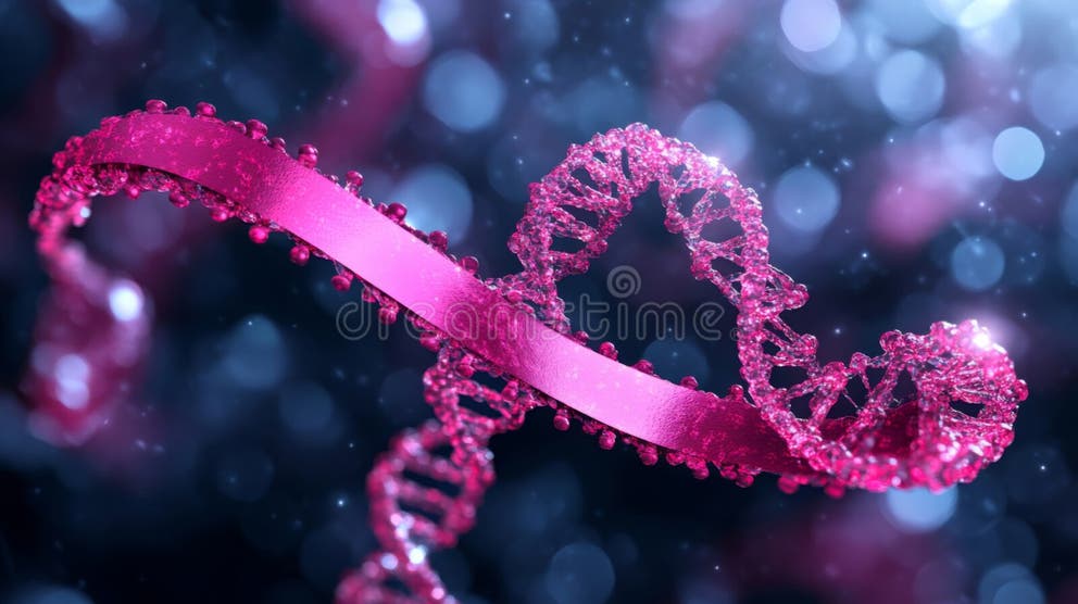 Pink DNA Helix Abstract Artistic Representation Stock Illustration ...