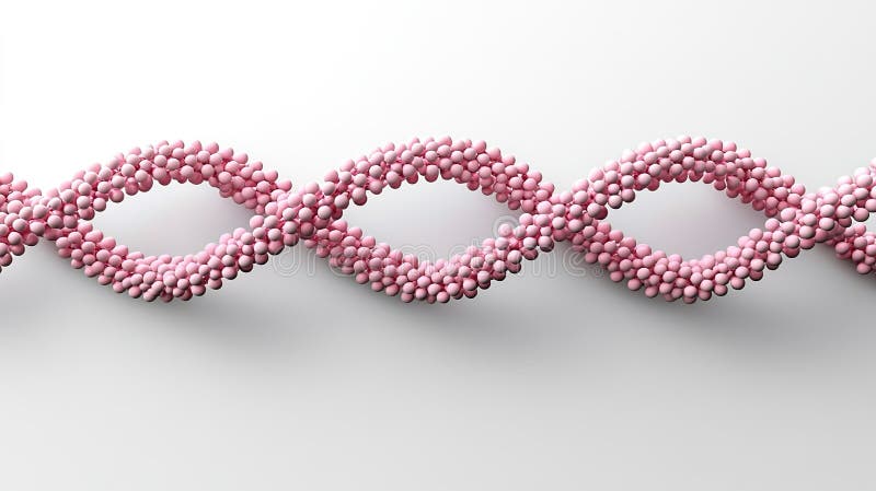 Pink DNA Helix Model on White Background, Genetic Research Concept ...