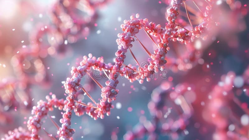 Pink Dna Strands with Molecules Stock Image - Image of concept ...