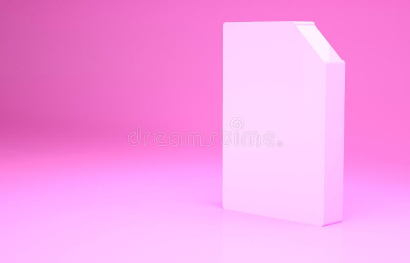 Pink Document Folder Icon Isolated on Blue Background. Accounting ...