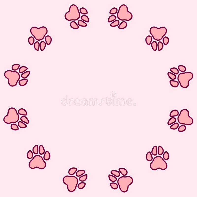 Pink Dog Paws, Pink Cat Paws, Pink Dog Footprints, Dog Paw Silhouette ...