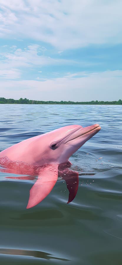 Pink Dolphin Seen Underwater in the Amazon River Stock Illustration ...