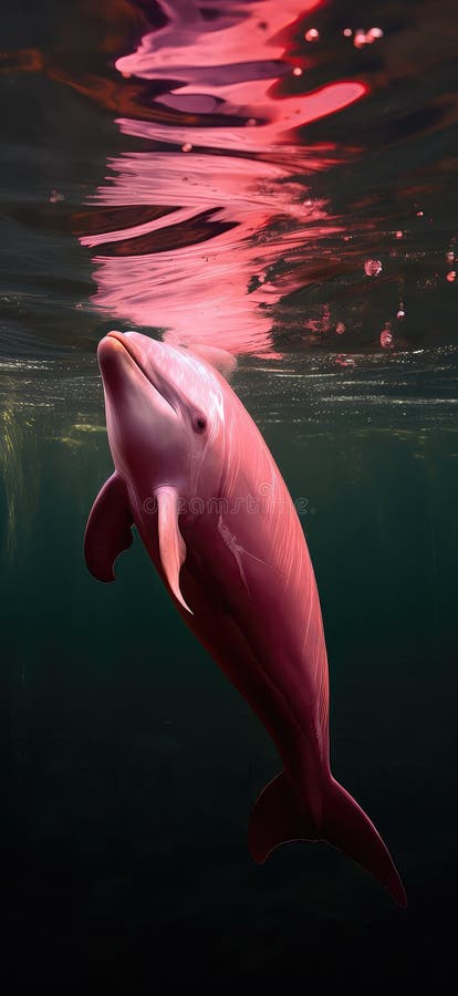 Pink Dolphin Seen Underwater in the Amazon River Stock Illustration ...