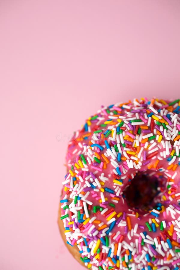 Pink Donut on Pink Background Stock Photo - Image of breakfast ...