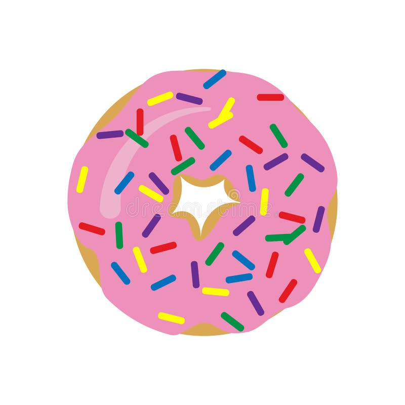 Pink donut stock vector. Illustration of dessert, sweet - 83862089