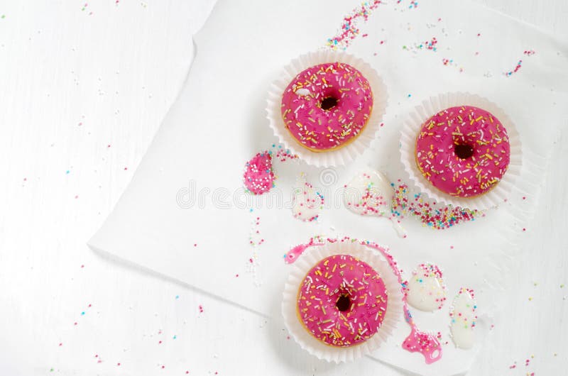 Pink donut stock image. Image of cruller, donuts, food - 68242091