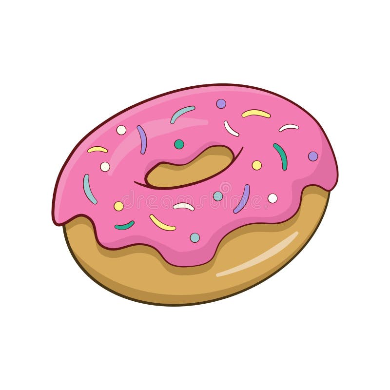 Pink Donut. Vector Illustration. Cartoon Stock Vector - Illustration of ... Pink Donut. Vector Illustration. Cartoon Stock Vector - Illustration of ...