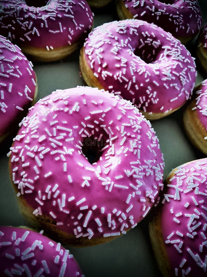 Pink donuts stock image. Image of fattening, donut, pastries - 327890271