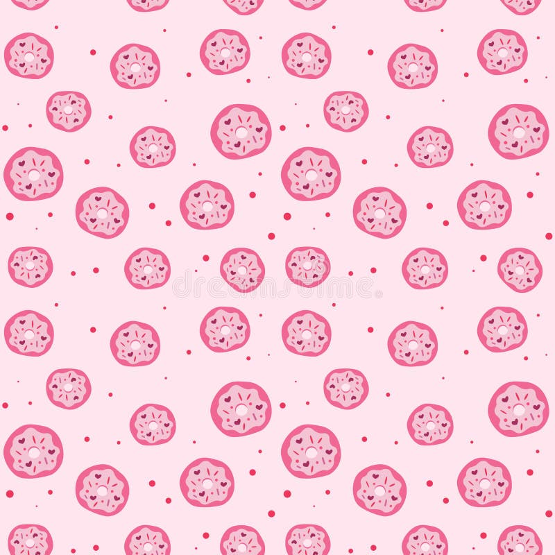 Pink Donuts Seamless Pattern with Sprinkles. Festive Dessert. Delicious ...