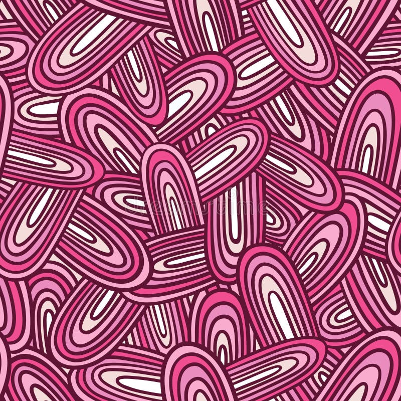 Pink doodle pattern . stock vector. Illustration of fabric - 37243800