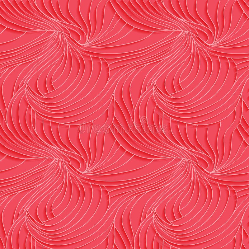 Pink Doodle Wavy Pattern with Shadow Effect. Stock Vector ...