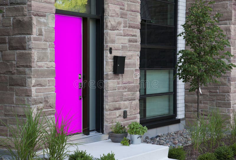 Pink door stock image. Image of home, pink, railing, colorful - 851487