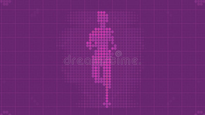 Silhouette of a Running Man. Flat Pattern Colored Dots. 3d Render Loop ...