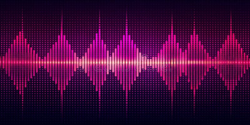 Pink Dotted Waveform Digital Audio Visualization Stock Illustration ...