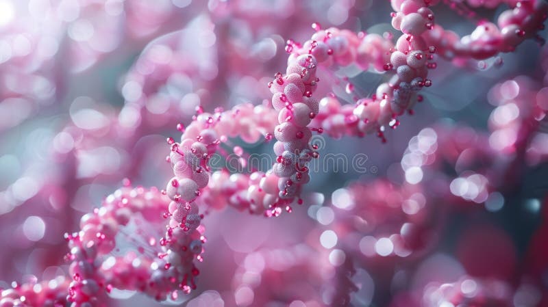 Pink Double Helix Representing DNA on a Blue Background Stock ...
