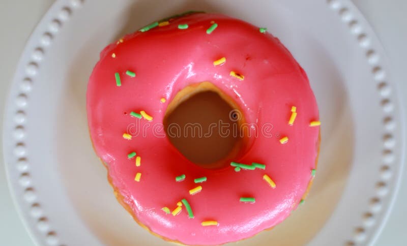 Pink doughnut stock image. Image of decorated, food - 127498693