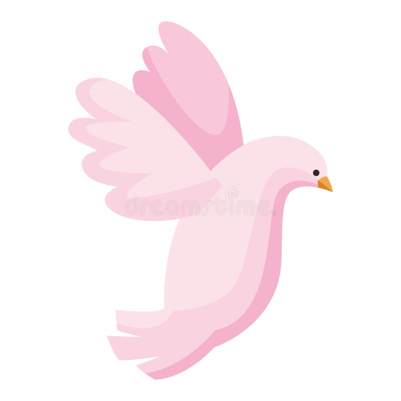 Pink dove bird flying stock vector. Illustration of dove - 253375812
