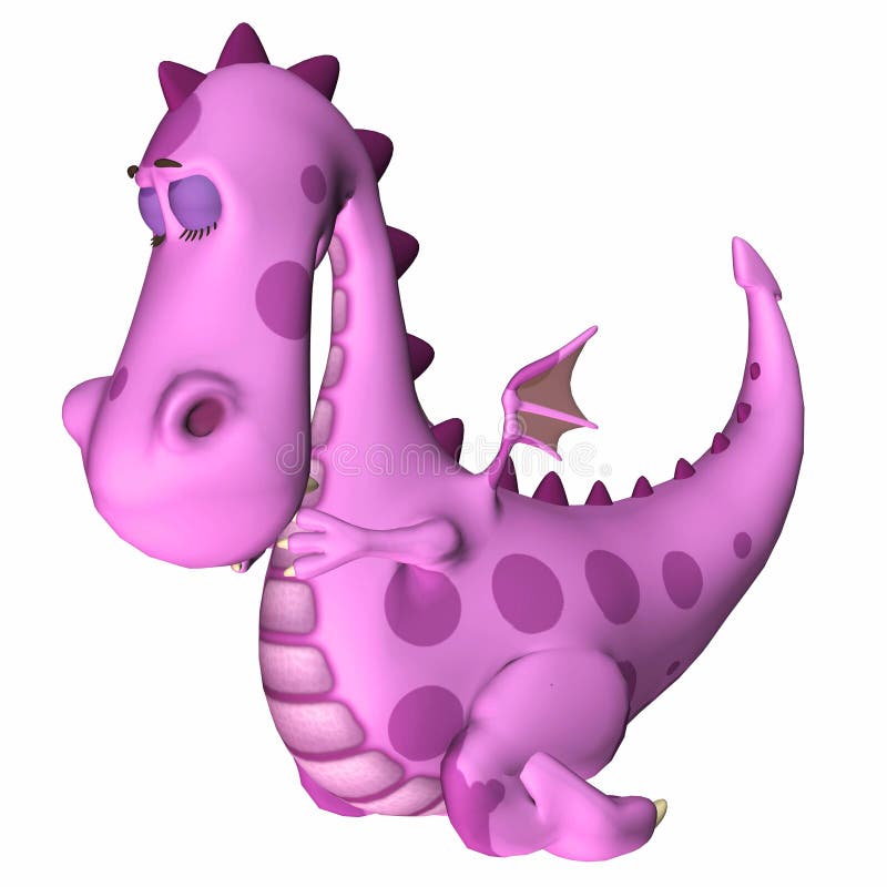 Pink Dragon Cartoon stock illustration. Illustration of pink - 3937621