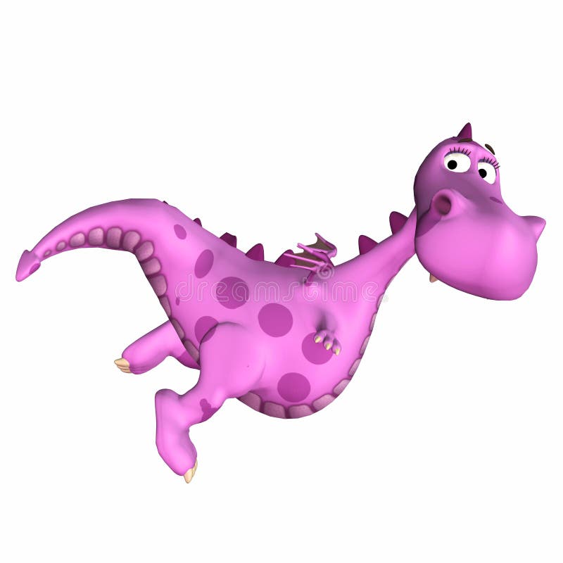 Pink Dragon Cartoon stock illustration. Illustration of unhappy - 3937616