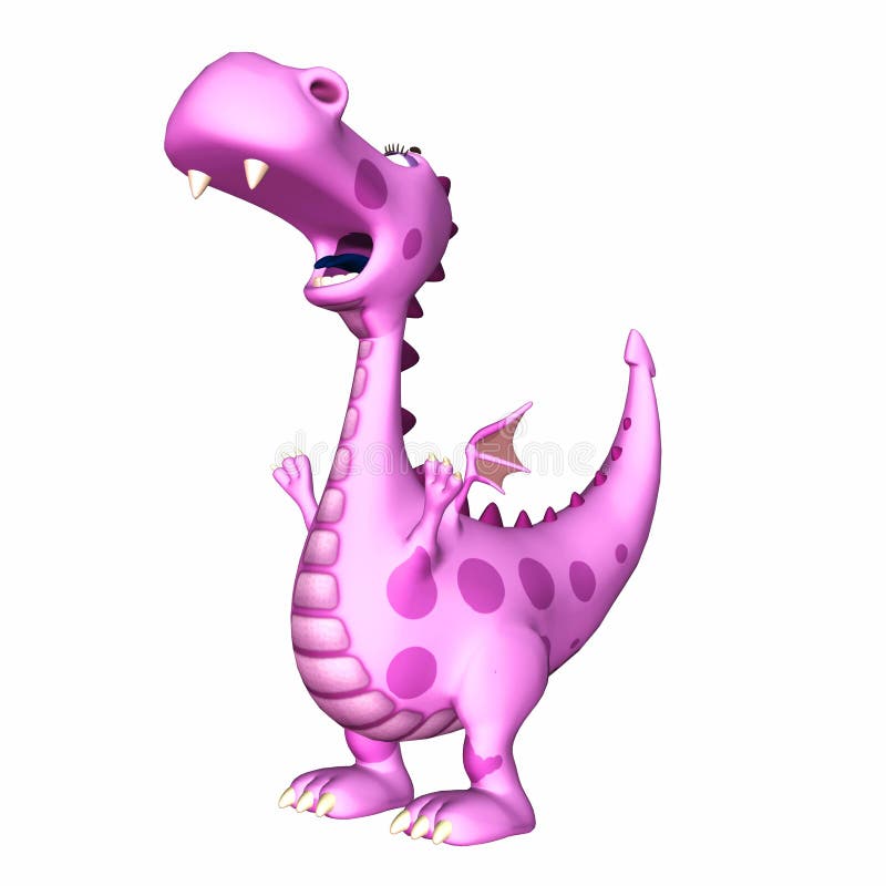 Pink Dragon Cartoon stock illustration. Illustration of wings - 3937697
