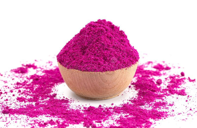 Pink Dragonfruit Powder Isolated on a White Background Stock Image ...