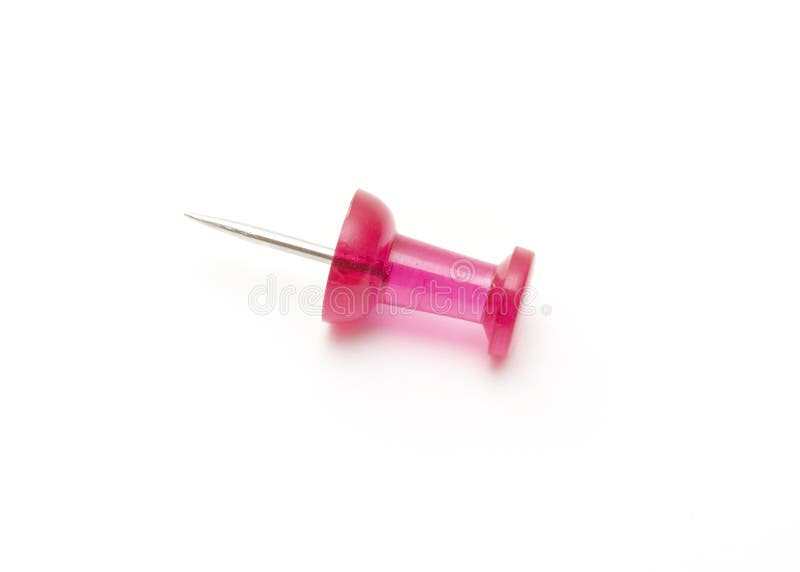 Pink drawing-pin stock image. Image of tool, white, hang - 4051369