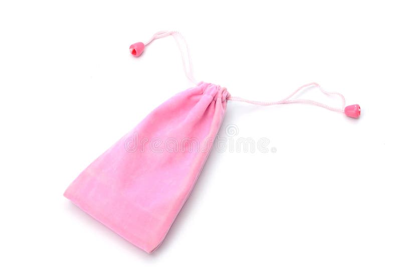 Pink Drawstring Pack Isolated on White Background Stock Photo - Image ...