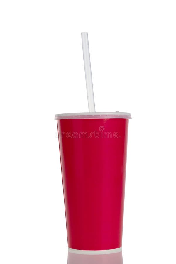 Pink Drinking Cup stock photo. Image of paper, straw - 109875494