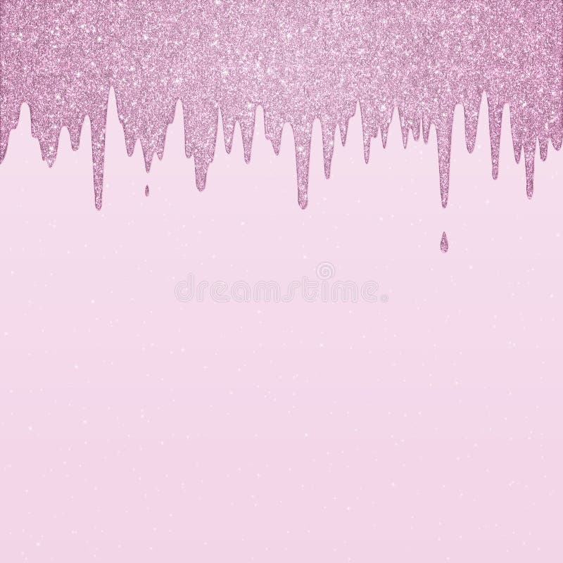 Pink Dripping Glitter Paint on Light Gradient Glitter Background Stock ...