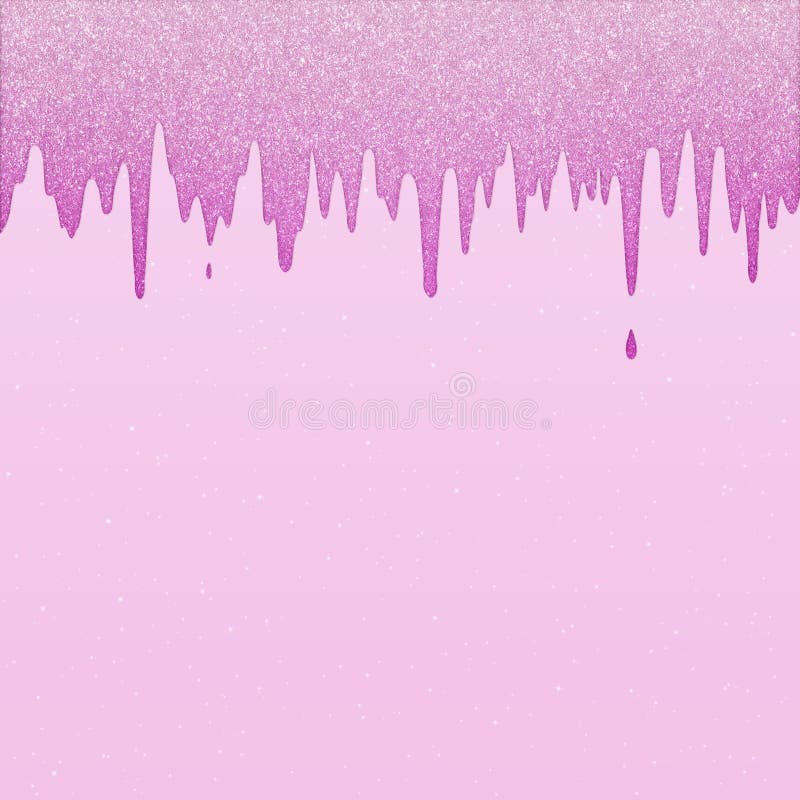 Pink Dripping Glitter Paint on Light Gradient Glitter Background Stock ...