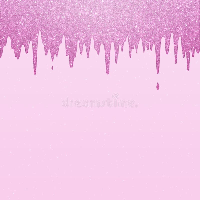 Pink Dripping Glitter Paint on Light Gradient Glitter Background Stock ...