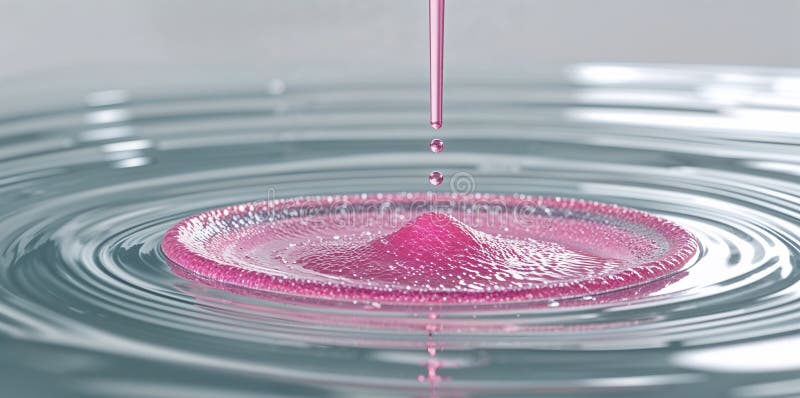 Pink Droplet Splash in Water Stock Illustration - Illustration of ...