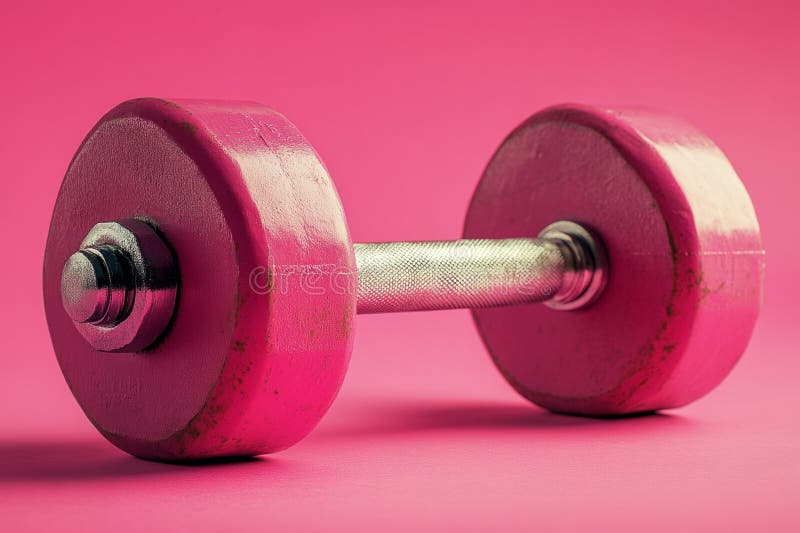 Pink Dumbbell Background Representing Active Lifestyle Strength ...