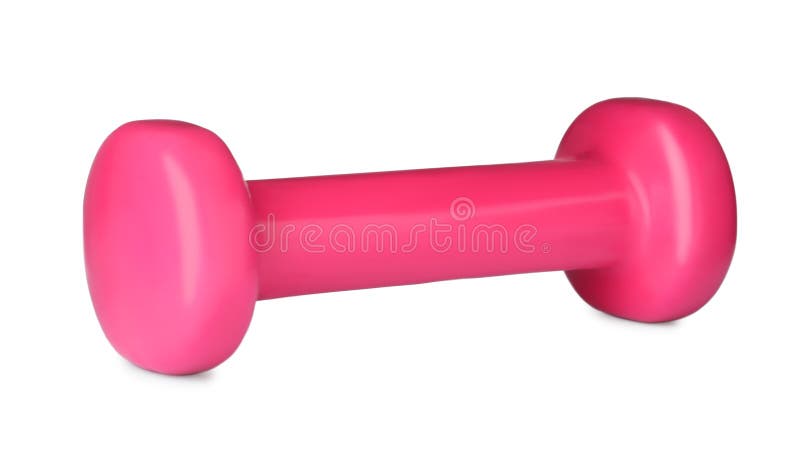Pink Dumbbell Isolated on White. Weight Training Equipment Stock Image ...