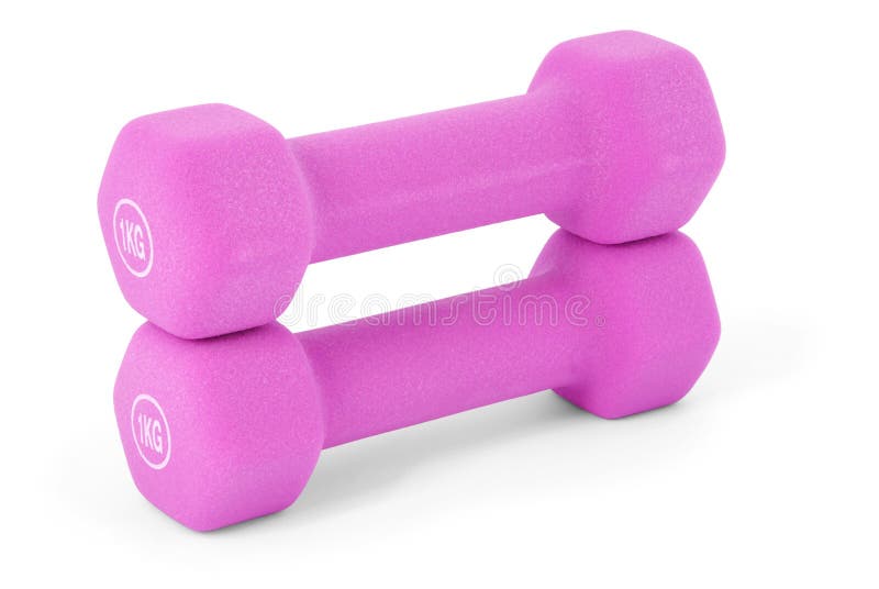 Pink Dumbbells (clipping Path) Stock Image - Image of sport, path: 47600391