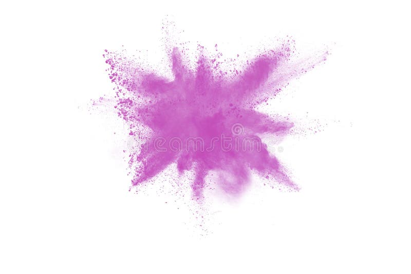 Pink Dust Splatter on Background.Pink Powder Explosion on White ...
