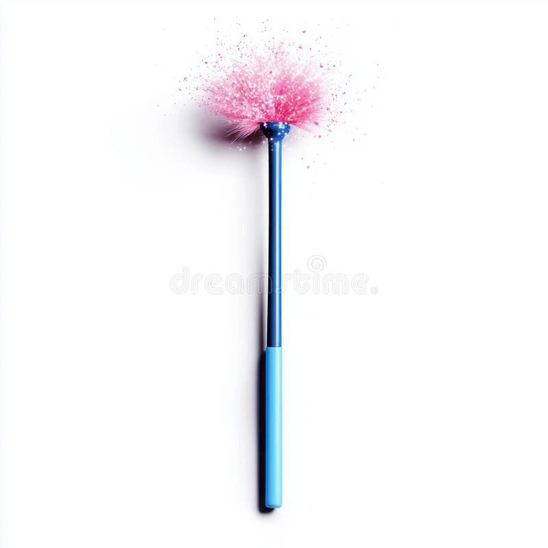 Pink Duster on White stock image. Image of sweeping - 367253949